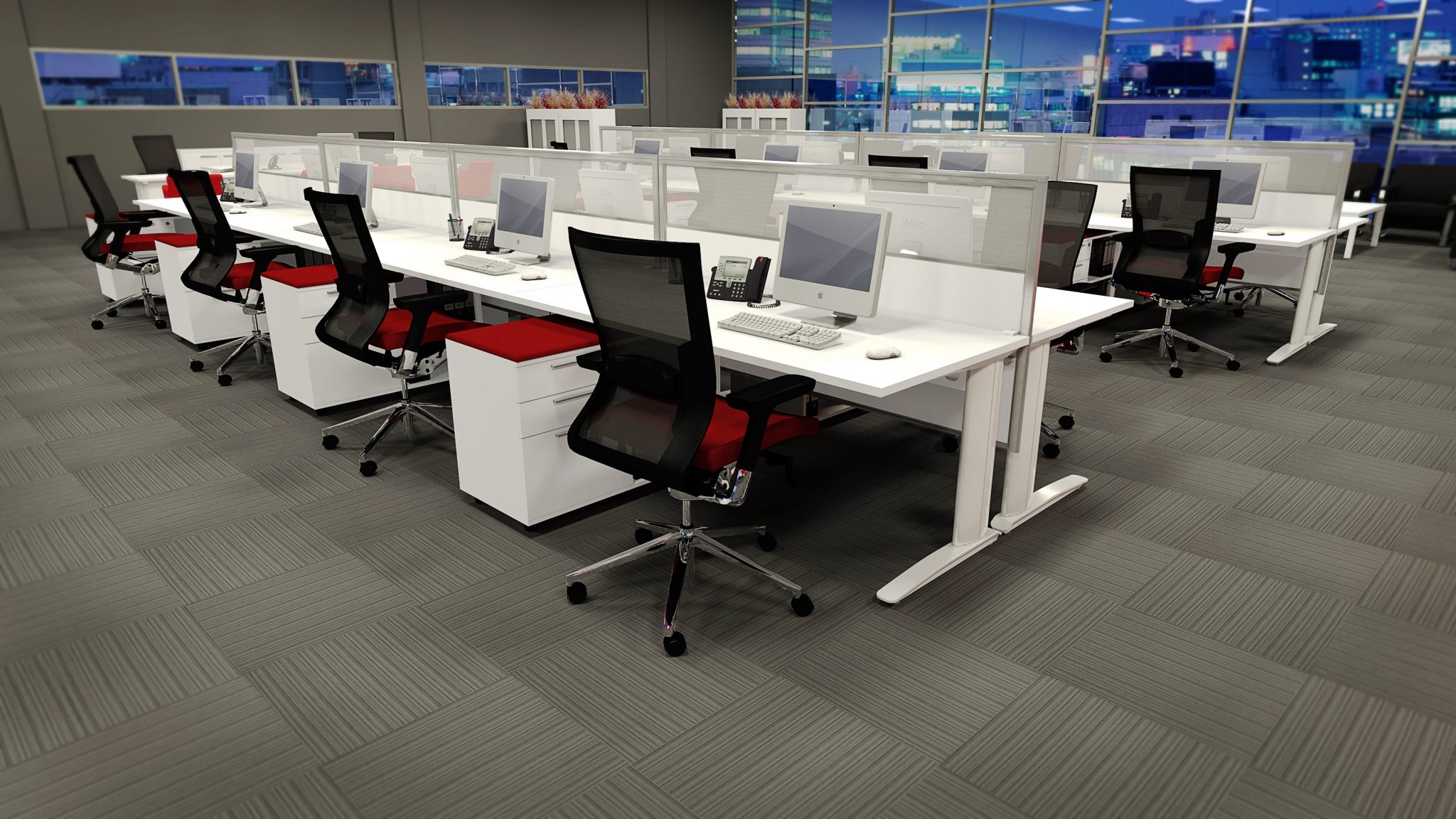 22mm Desk Hung Split Screen - Xpert Office Furniture