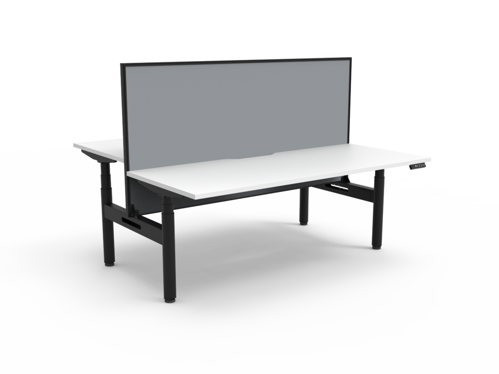 Halo Electric Height Adjustable Back-To-Back Workstations With Screen ...