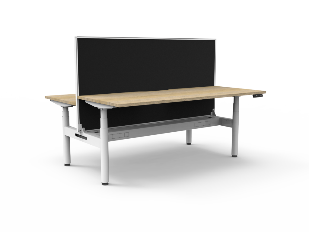 Halo Electric Height Adjustable Back-To-Back Workstations With Cable ...