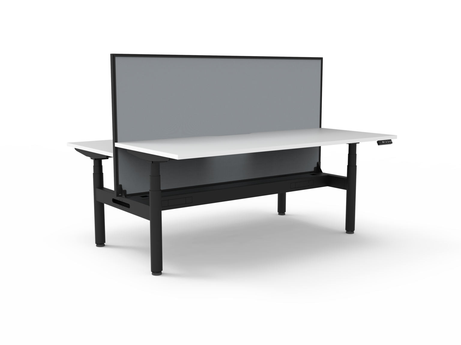 Halo Electric Height Adjustable Back-To-Back Workstations With Cable ...