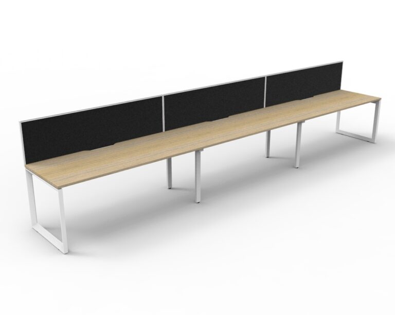 Loop 3 Person Bench Style Workstation Pod with Screens - Xpert Office ...