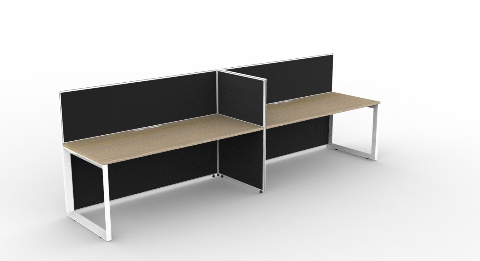 Loop 2 Person Bench Style Workstation Pod with 1200mmH Screens - Xpert ...